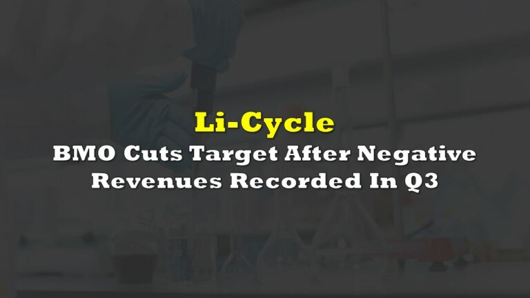 Li-Cycle: BMO Cuts Target After Negative Revenues Recorded In Q3 | the ...