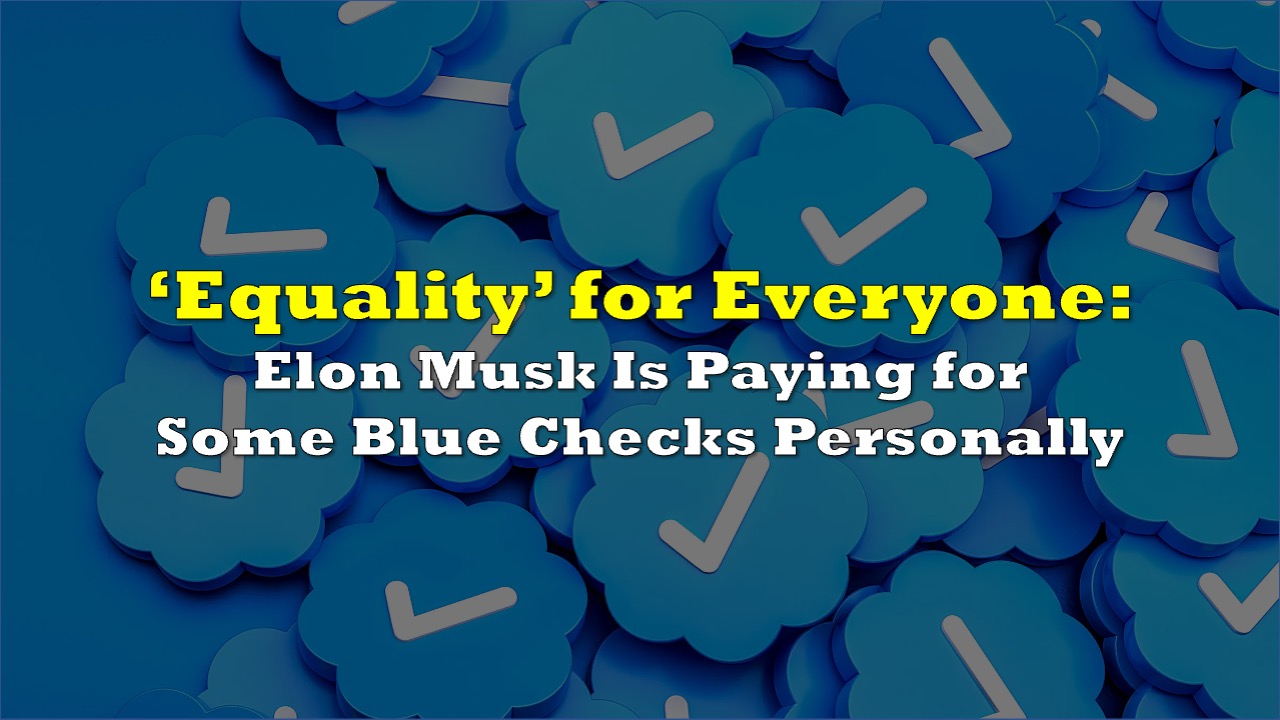 ‘Equality’ for Everyone: Elon Musk Is Paying for Some Blue Checks ...