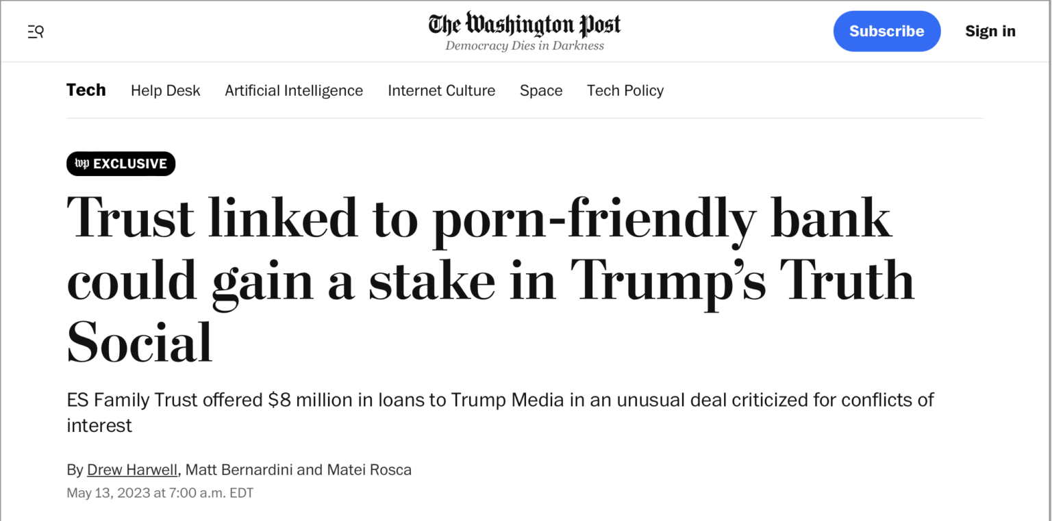 TMTG: Trump Media Files $3.78-Billion Lawsuit Against Washington Post ...