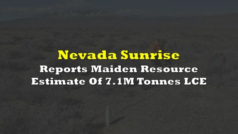 Nevada Sunrise Reports Maiden Resource Estimate Of 7.1 Million Tonnes ...