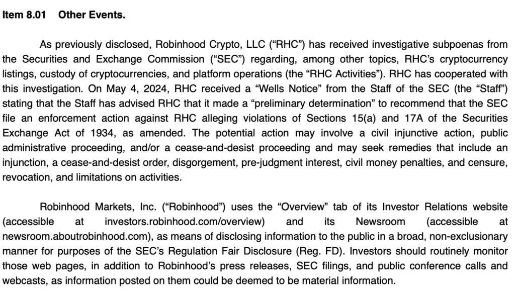 Robinhood On SEC Issuing Wells Notice: "We're Disappointed" | the deep dive