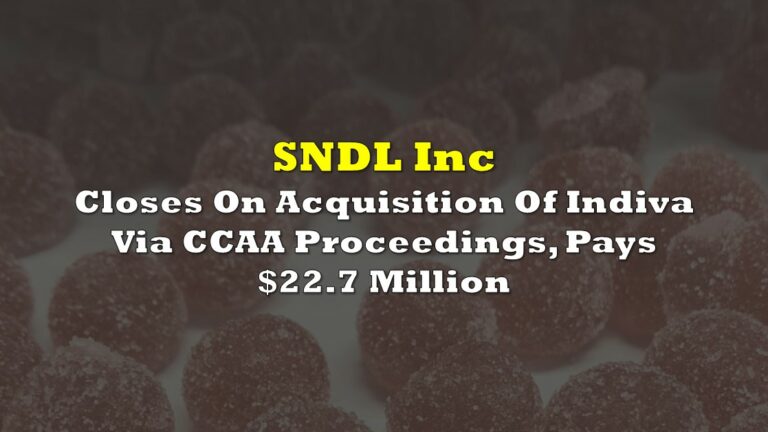 SNDL Closes On Acquisition Of Indiva Via CCAA Proceedings, Pays $22.7 ...