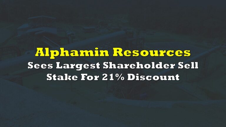 Alphamin Resources Sees Largest Shareholder Sell Stake For 21% Discount ...