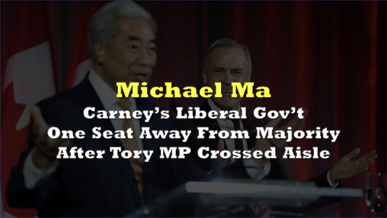 Tory MP crosses aisle; Carney’s Liberal gov’t one seat away from majority