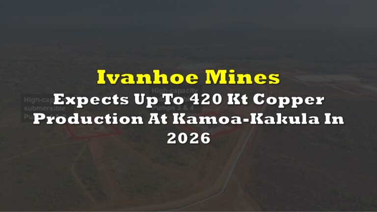 Ivanhoe Expects Up To 420,000 Tonnes Copper Production At Kamoa-Kakula ...