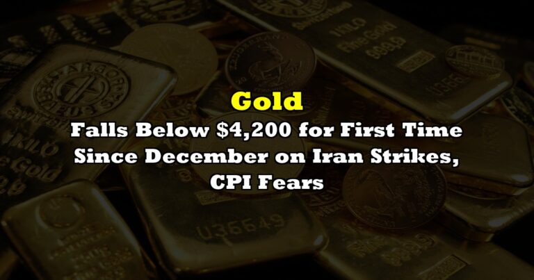 Gold Falls Below $4,200 for First Time Since December on Iran Strikes ...